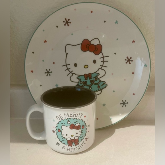 Sanrio | Holiday | New 223 Hello Kitty Christmas Mug Plate Marshalls ...